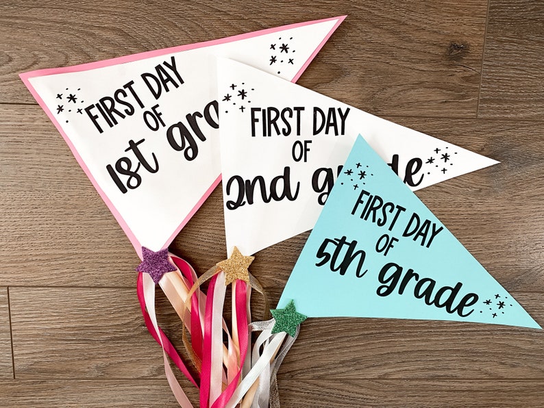 First Day AND Last Day of School Printable Pennant Flags - Etsy