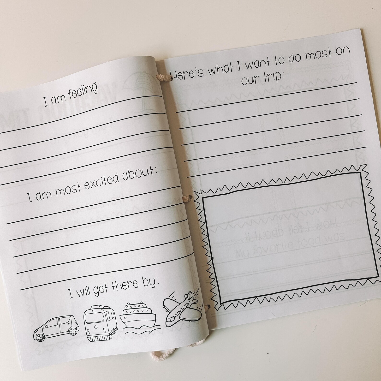 Printable Kids Travel Journal: Vacation Memory Book (PDF) - Etsy