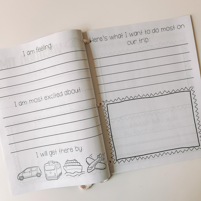 Printable Kids Travel Journal: Vacation Memory Book (PDF) - Etsy