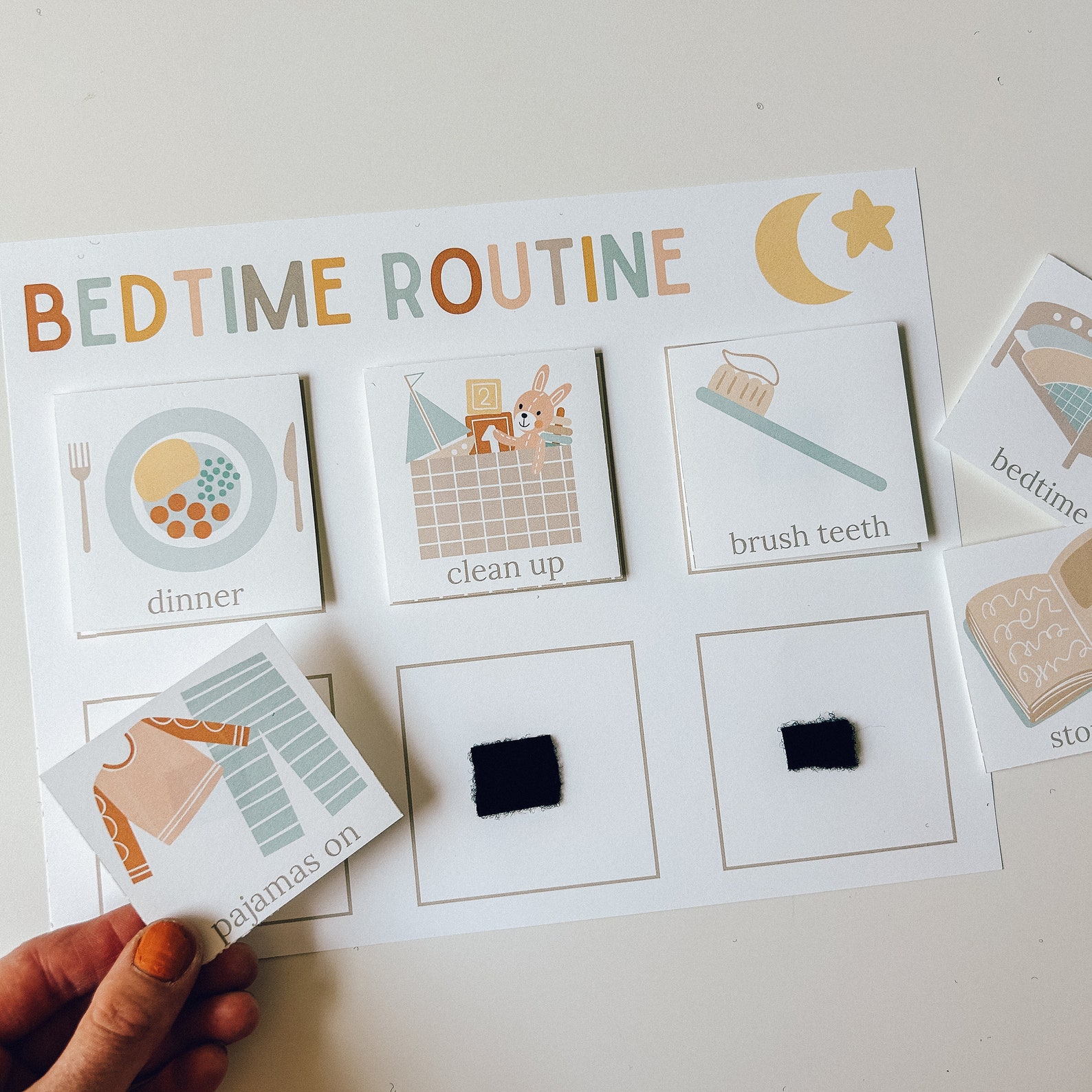 Printable Editable Bedtime Routine Chart: Visual Schedule (PDF) - Etsy