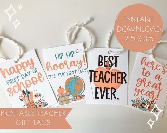 Back to School Teacher Gift Tag Printable Teacher - Etsy