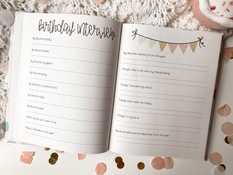 Birthday Memory Book Birthday Interview Book Keepsake Baby - Etsy