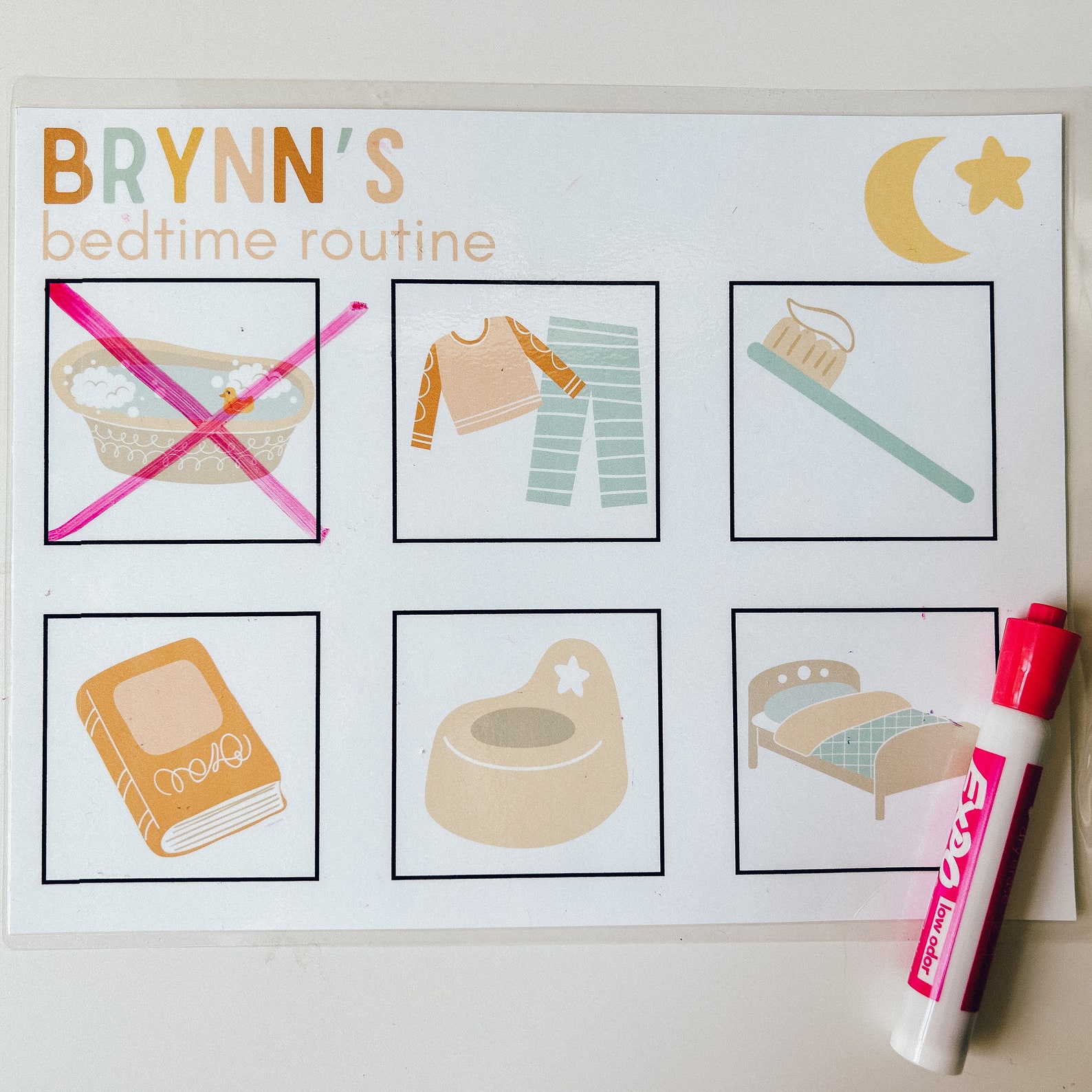 Printable Editable Bedtime Routine Chart: Visual Schedule (PDF) - Etsy