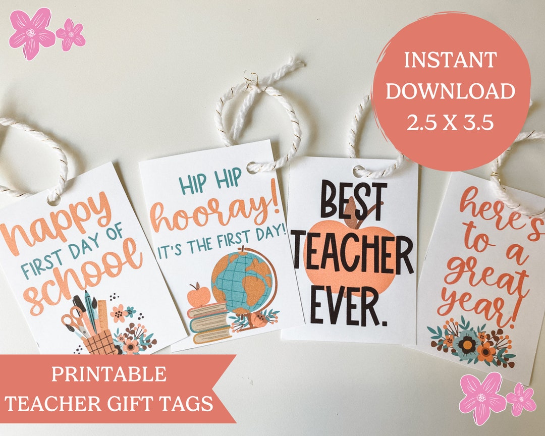 Back to School Teacher Gift Tag Printable Teacher - Etsy