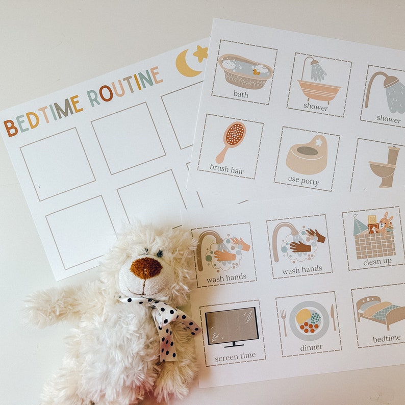 Printable Editable Bedtime Routine Chart: Visual Schedule (PDF) - Etsy