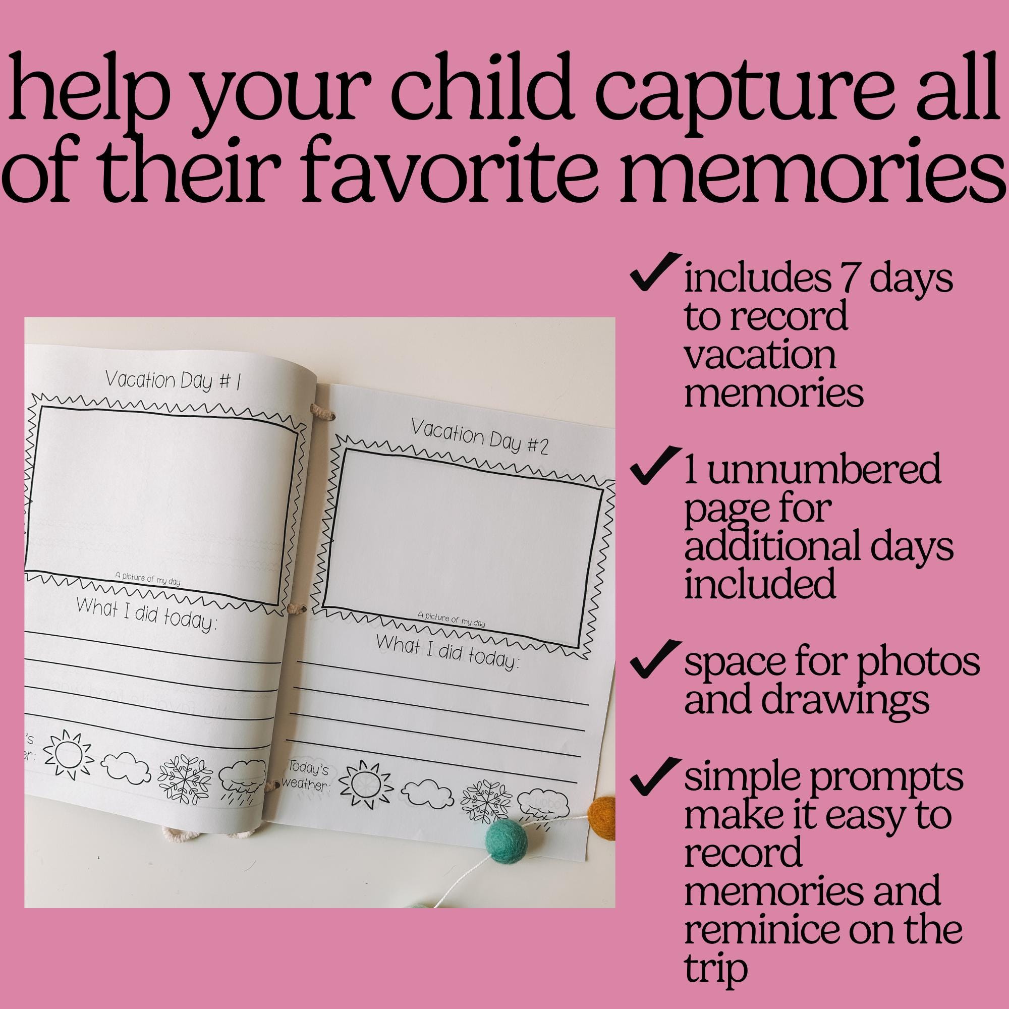 Printable Kids Travel Journal: Vacation Memory Book (PDF) - Etsy