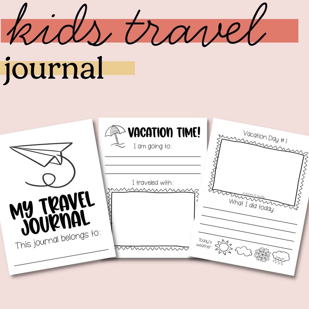 Printable Kids Travel Journal Adventure Journal for Kids Vacation ...
