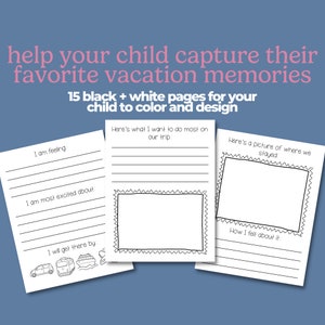 Printable Kids Travel Journal Adventure Journal for Kids Vacation ...