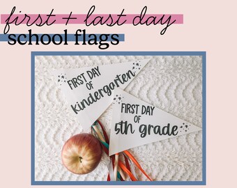 First Day of School Printable Pennant Flags for Kids Back to - Etsy