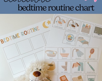 Kids Bedtime Routine Chart Checklist Printable, Evening/nighttime ...