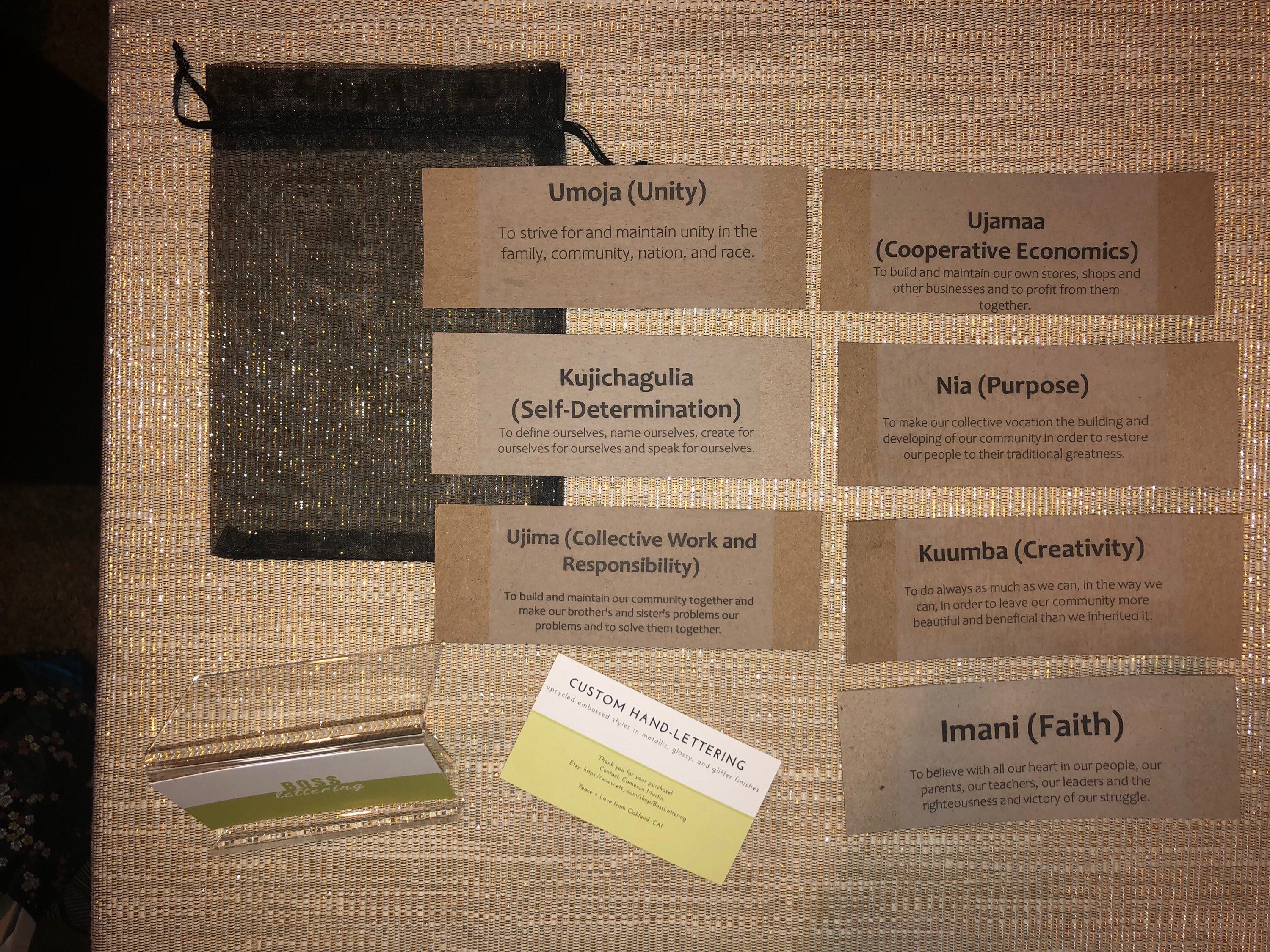 Nguzo Saba - Kwanzaa 7 Principles Card Set With Stand - Etsy