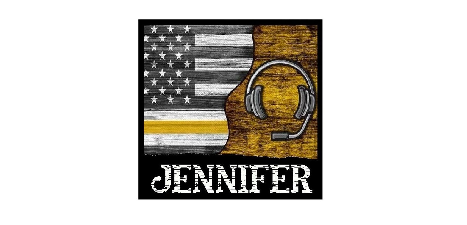 Personalized 911 Dispatcher Locker Magnet | Half Flag Gold Line Decor ...