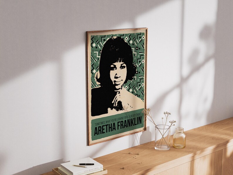 Aretha Franklin Poster | Queen of Soul Wall Art | Music Icon - Etsy