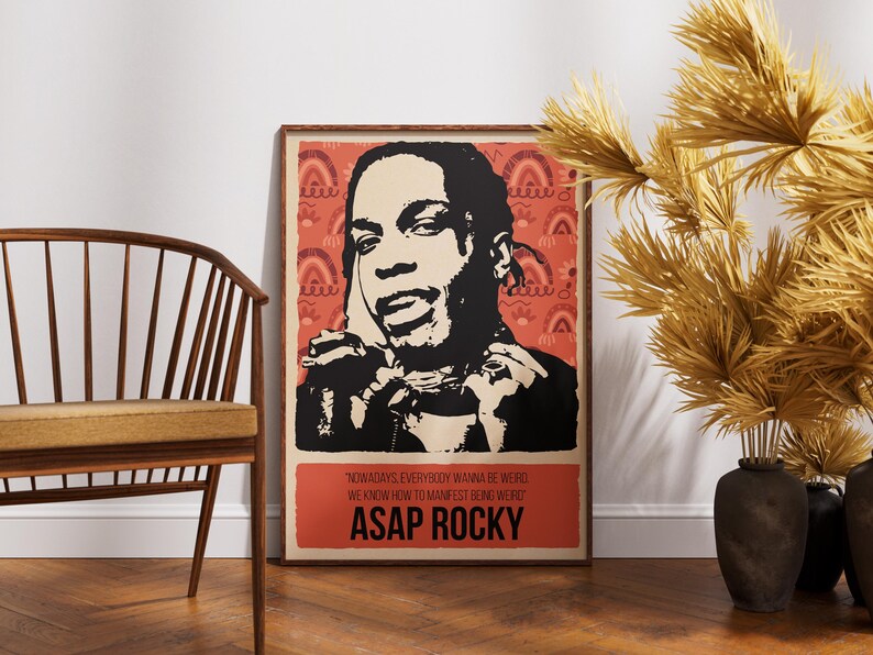 ASAP Rocky Poster | Hip Hop Star Wall Art | Rap Icon - Etsy