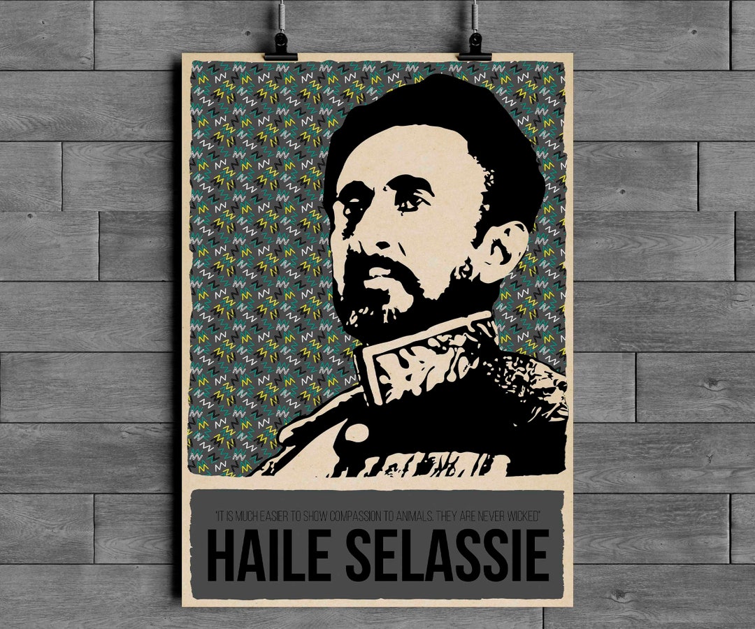 Haile Selassie Poster | Ethiopian Emperor Wall Art | Rastafari Icon - Etsy