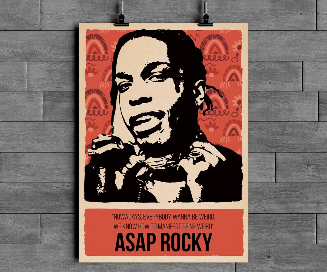 ASAP Rocky Poster | Hip Hop Star Wall Art | Rap Icon - Etsy