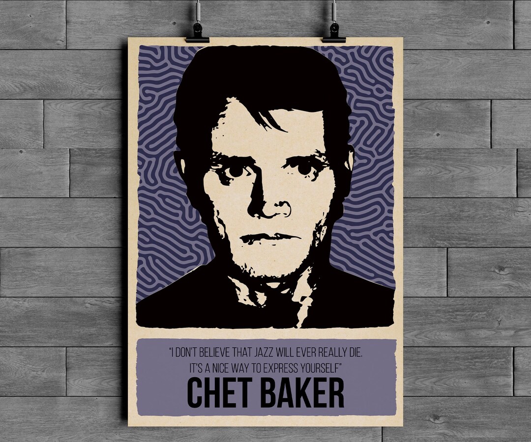 Chet Baker Poster | Jazz Trumpet Legend Wall Art | Classic Jazz Music ...