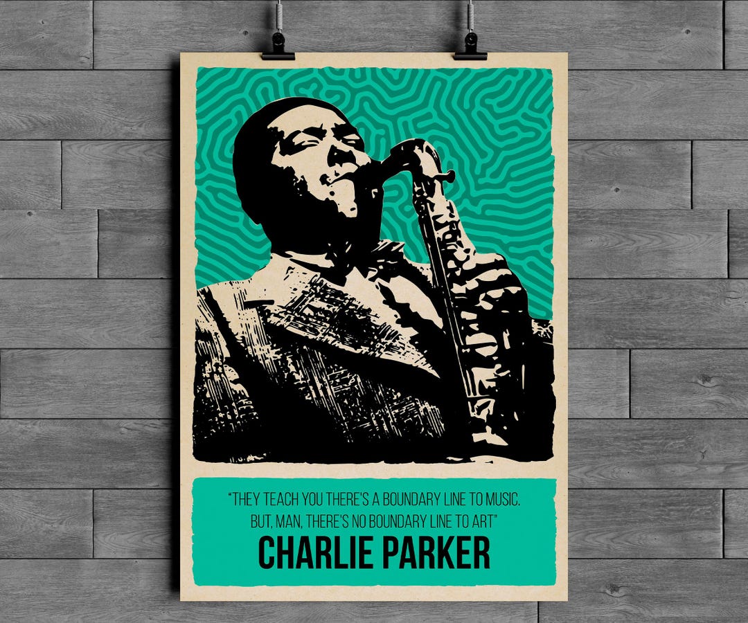 Charlie Parker Poster | Jazz Saxophone Icon Wall Art | Bebop Legend - Etsy