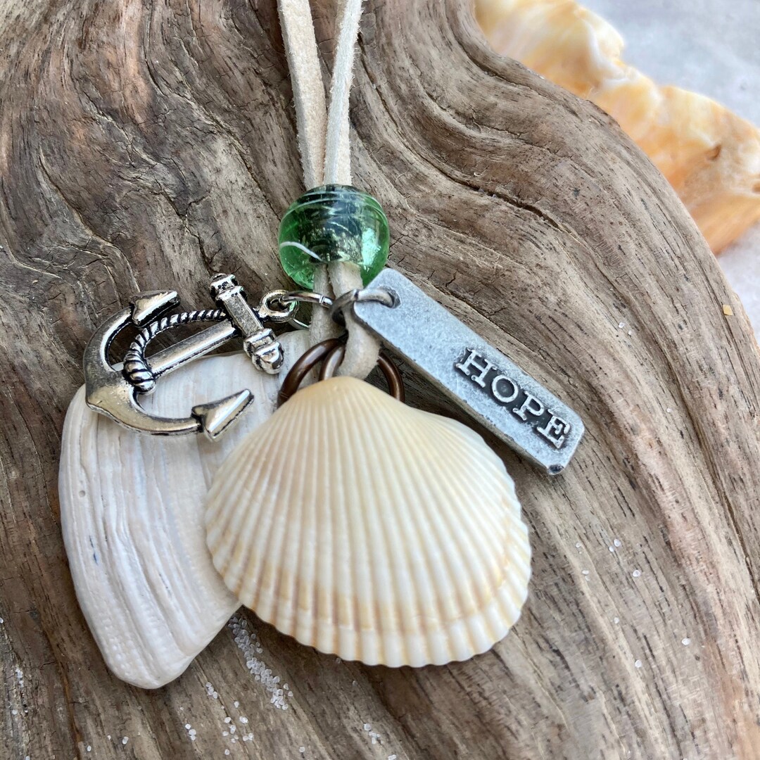 Seashell Amulet Necklace on Adjustable Suede Cord - Etsy