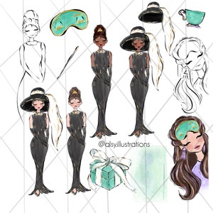 Breakfast at Tiffanys Clipart Fashion Clipart Blog Planner - Etsy