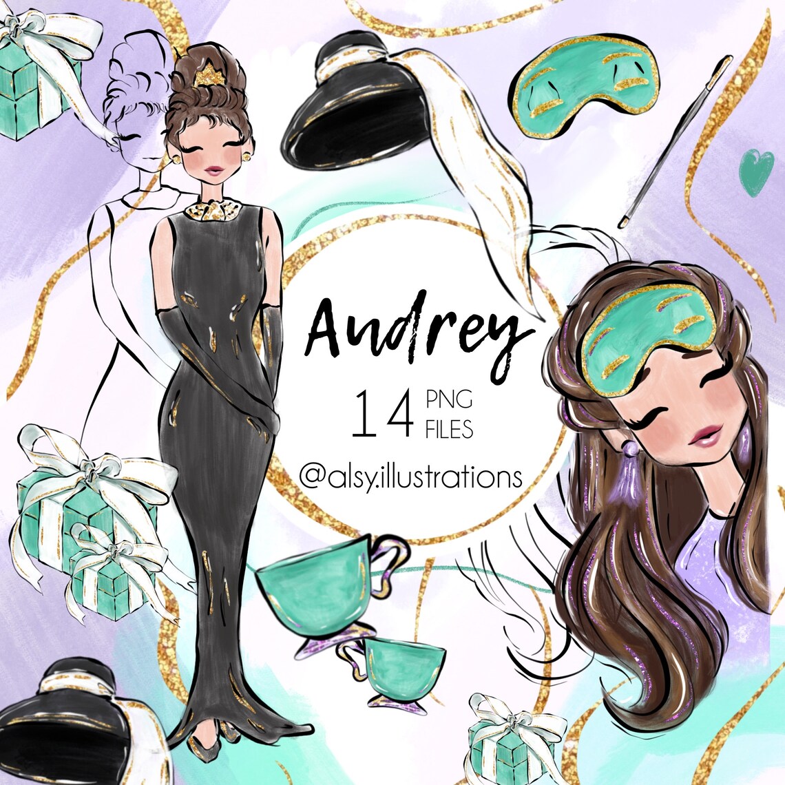 Breakfast at Tiffanys Clipart Fashion Clipart Blog Planner - Etsy