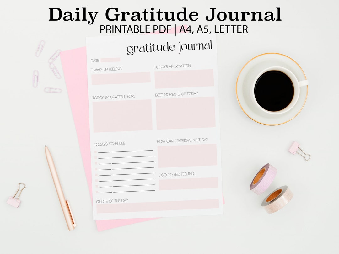 Daily Gratitude Journal Printable Happy Planner Insert Daily - Etsy