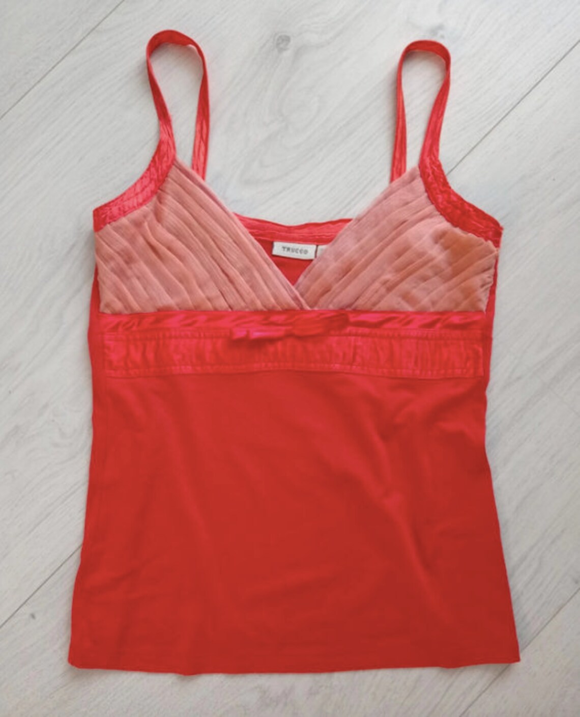 Vintage Coral Red Pink Camisole Top / Size M / Pink Red Cami - Etsy