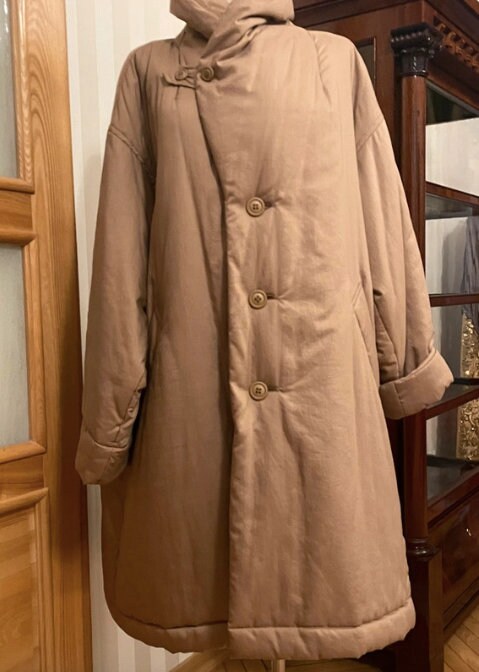 1980s Issey Miyake Windcoat Coat Cocoon Parachute Tan Beige 1980s Issey Miyake Windcoat Coat Cocoon Parachute Tan Beige