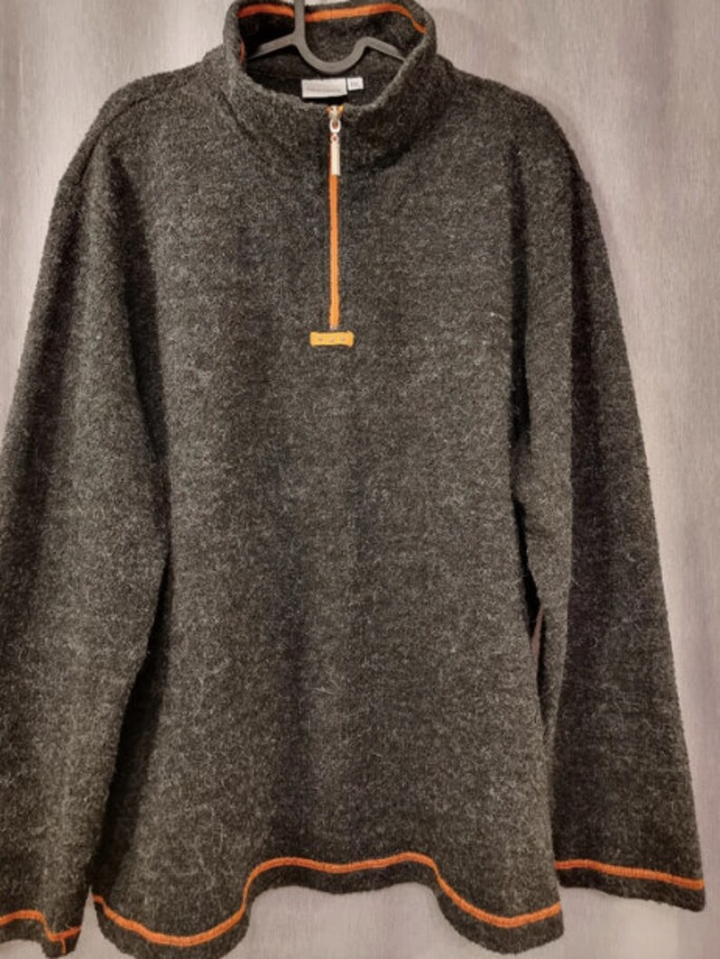 Vintage Archive Primitive Grey Wool Sweater Polo Zip Neck Exposed ...