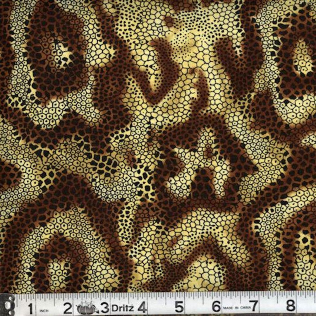Snake Skin Print Cotton Fabric - Quilting Material by Marshall Dry ...