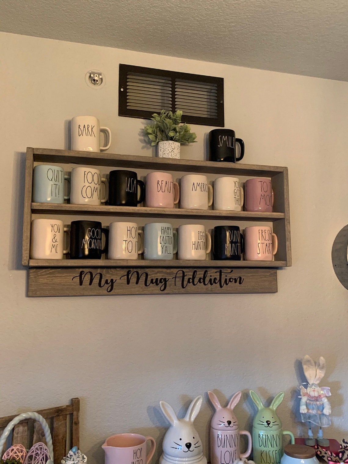 Mug Rack Holds White Mugs Farmhouse Coffee Mug Rack Xlarge | Etsy
