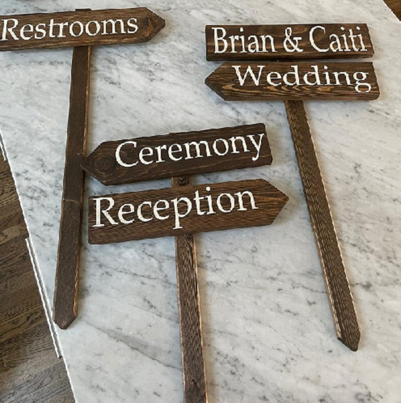 Directional Wedding Signs Wedding Arrow Sign Reception - Etsy