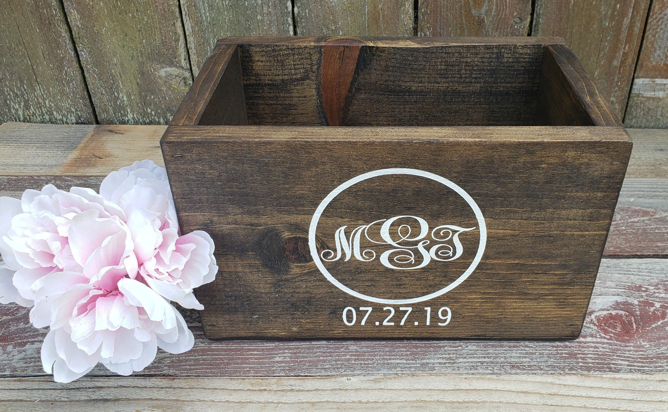 Personalized Wedding Card Box Wedding Card Box Monogram - Etsy