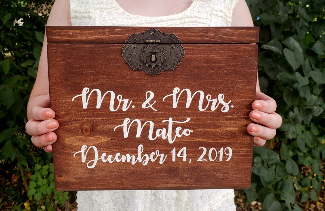 Personalized Wedding Card Box - Wedding Card Box - Slot and Lock Option ...