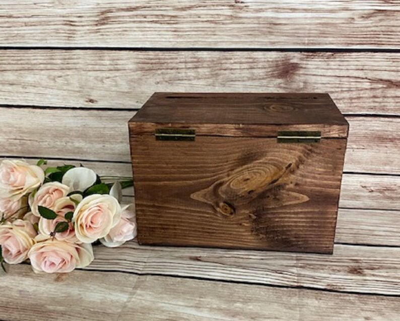 Wedding Card Box With Slit and Lock Options Engraved Wood - Etsy