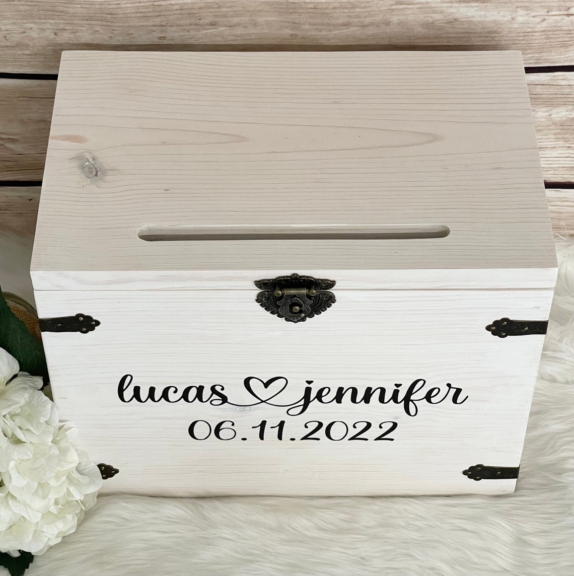 Wedding Card Box With Slot Option Engraved Wood Card Box - Etsy