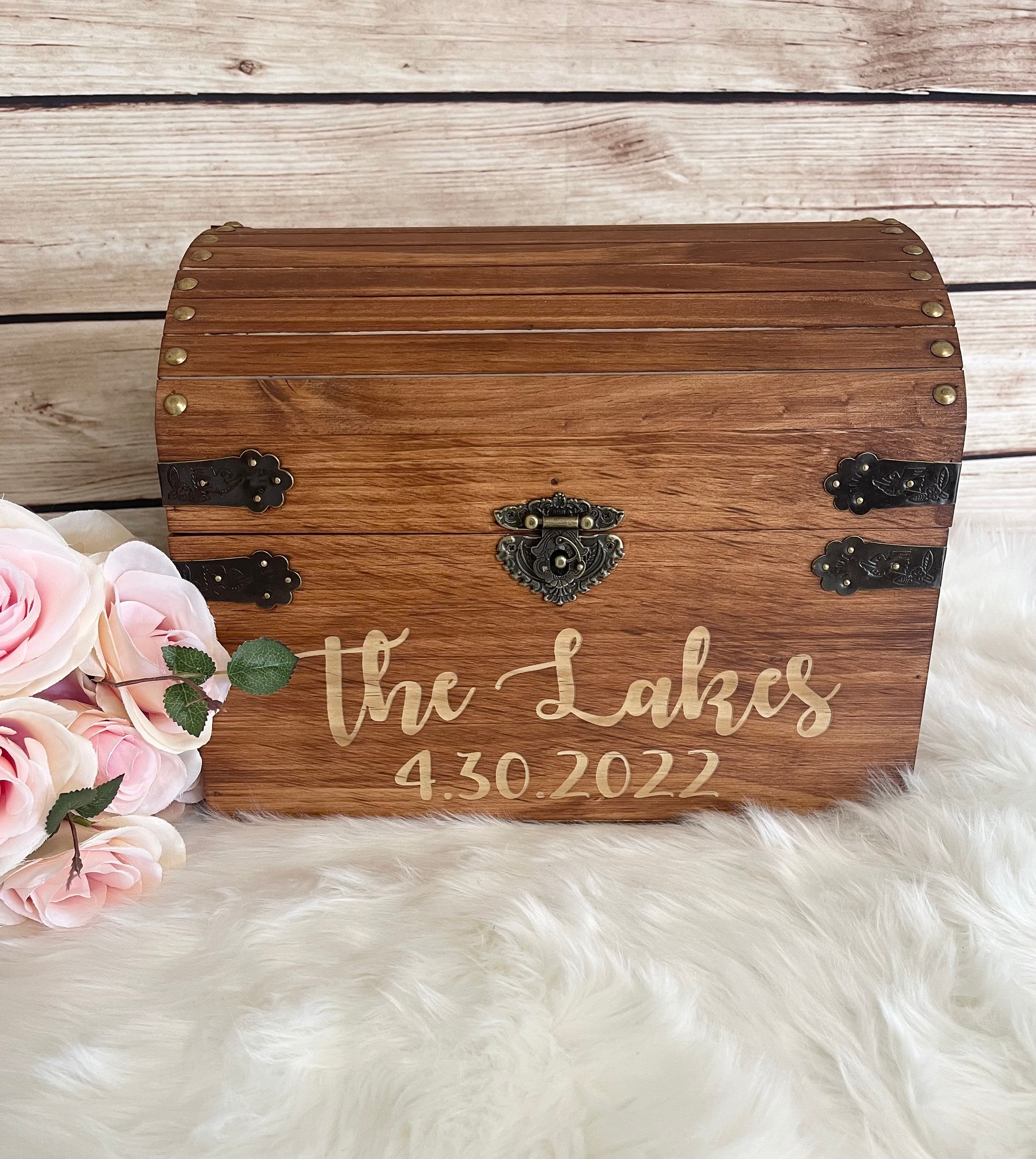Party Décor Rustic Card Box Treasure Chest Card Box Wedding Card Box ...