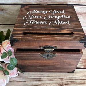 Memorial Card Box With Slot Option, Celebration of Life Card Box ...
