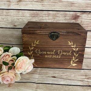 Wedding Card Box With Slit and Lock Options - Engraved Wood Card Box ...
