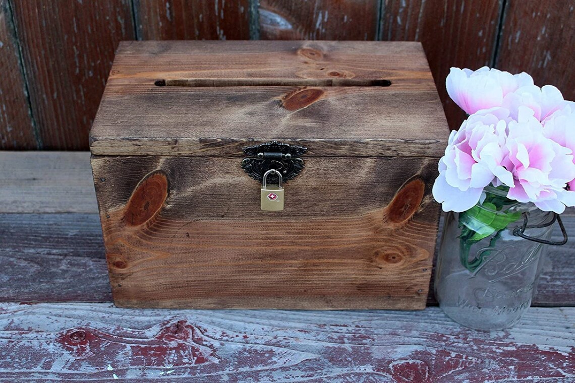 Personalized Wedding Card Box Reception Card Box Slit and | Etsy