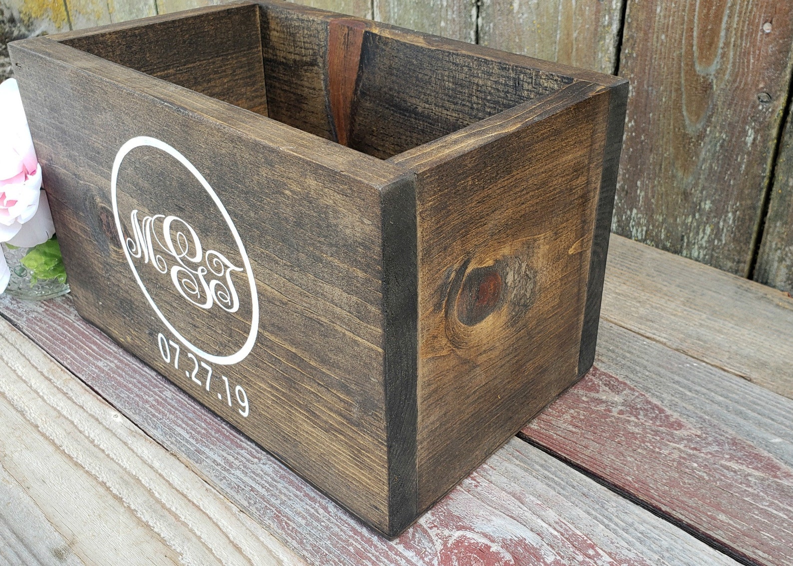 Personalized Wedding Card Box Wedding Card Box Monogram | Etsy