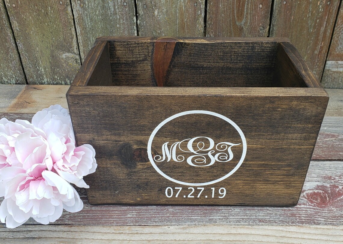 Personalized Wedding Card Box Wedding Card Box Monogram - Etsy