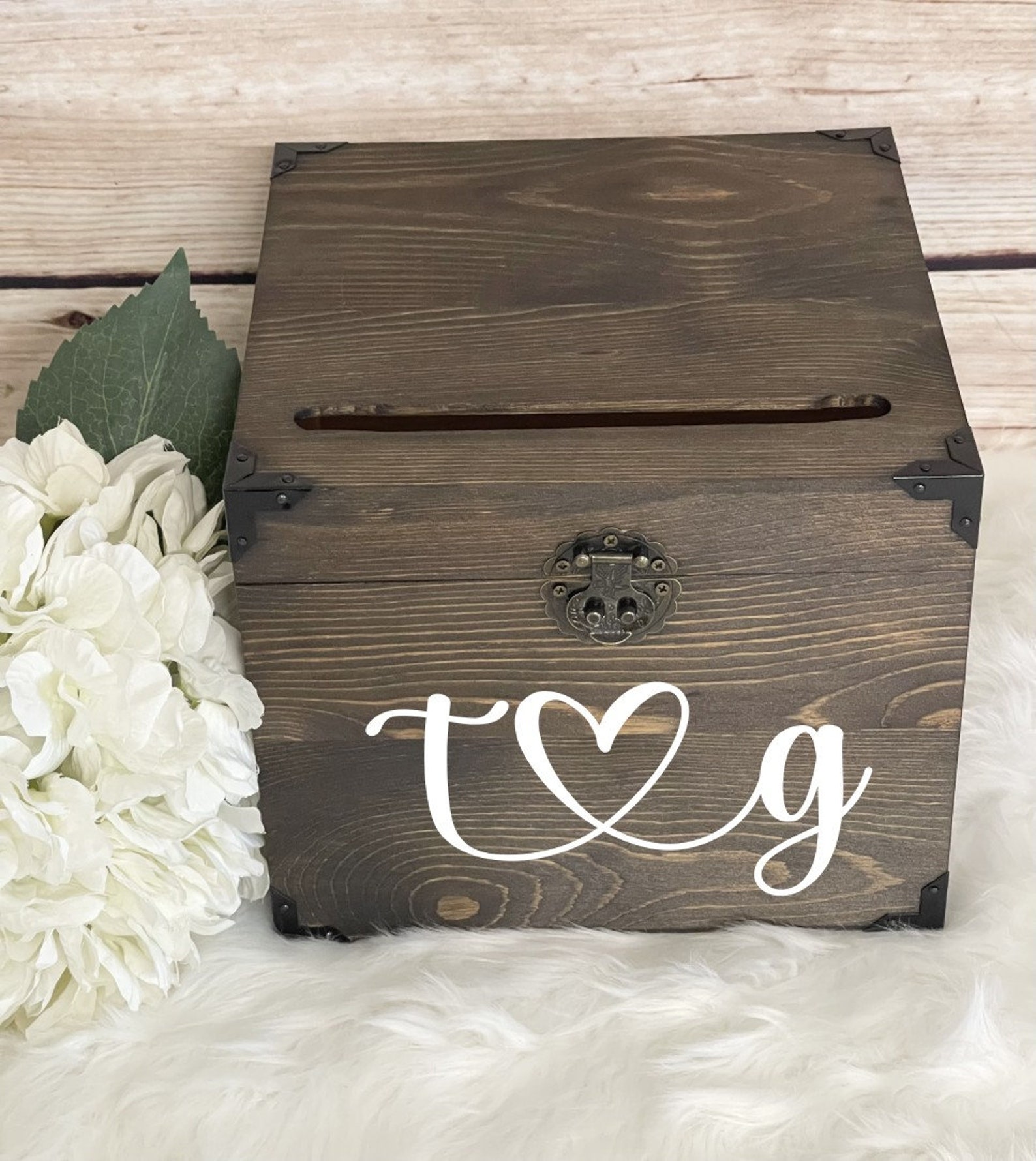 Wedding Card Box With Slot Treasure Chest Card Box Rustic | Etsy