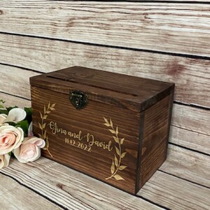 Wedding Card Box With Slit and Lock Options - Engraved Wood Card Box ...