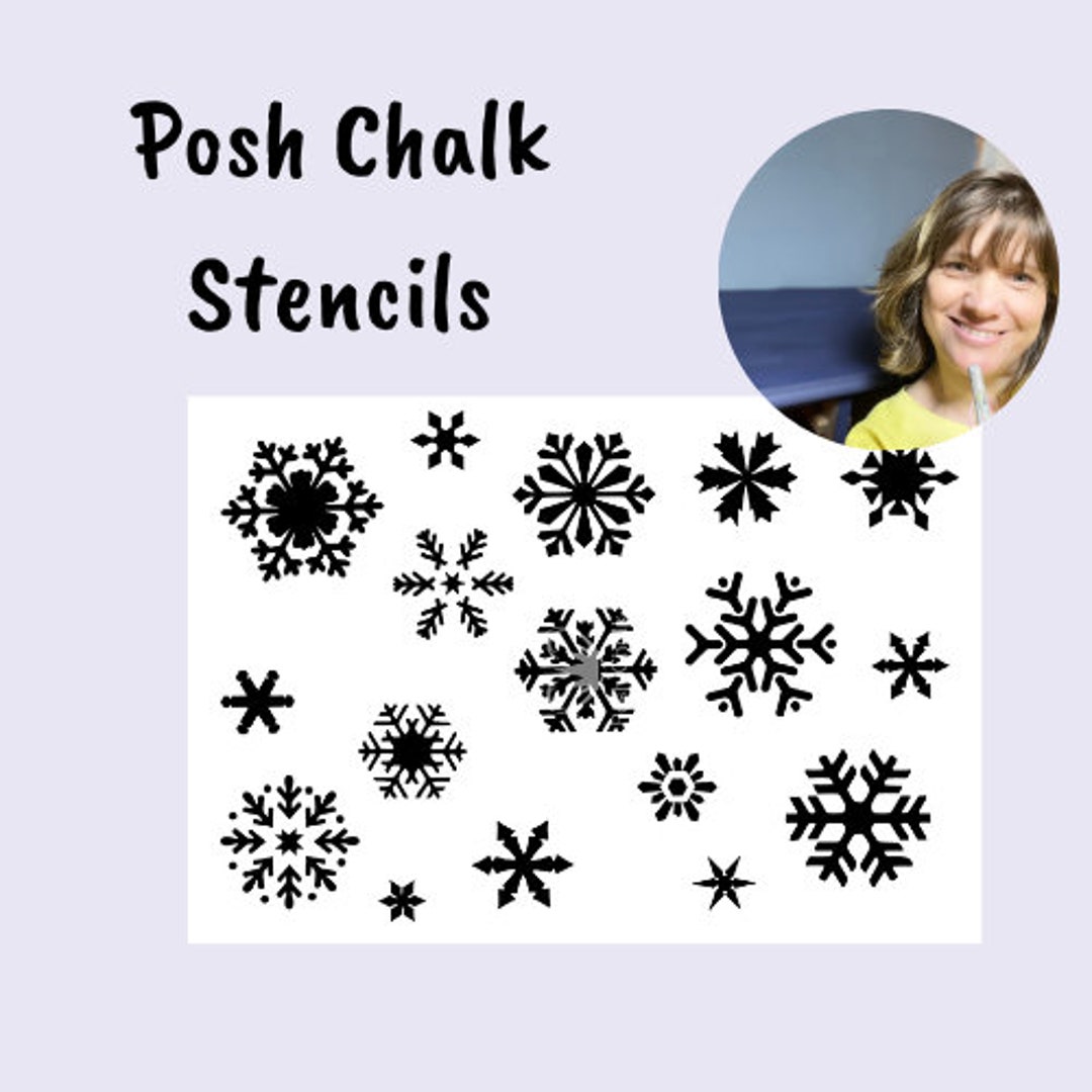 Snowflake Stencil, Posh Chalk Snowflakes Stencil, Craft Stencil ...