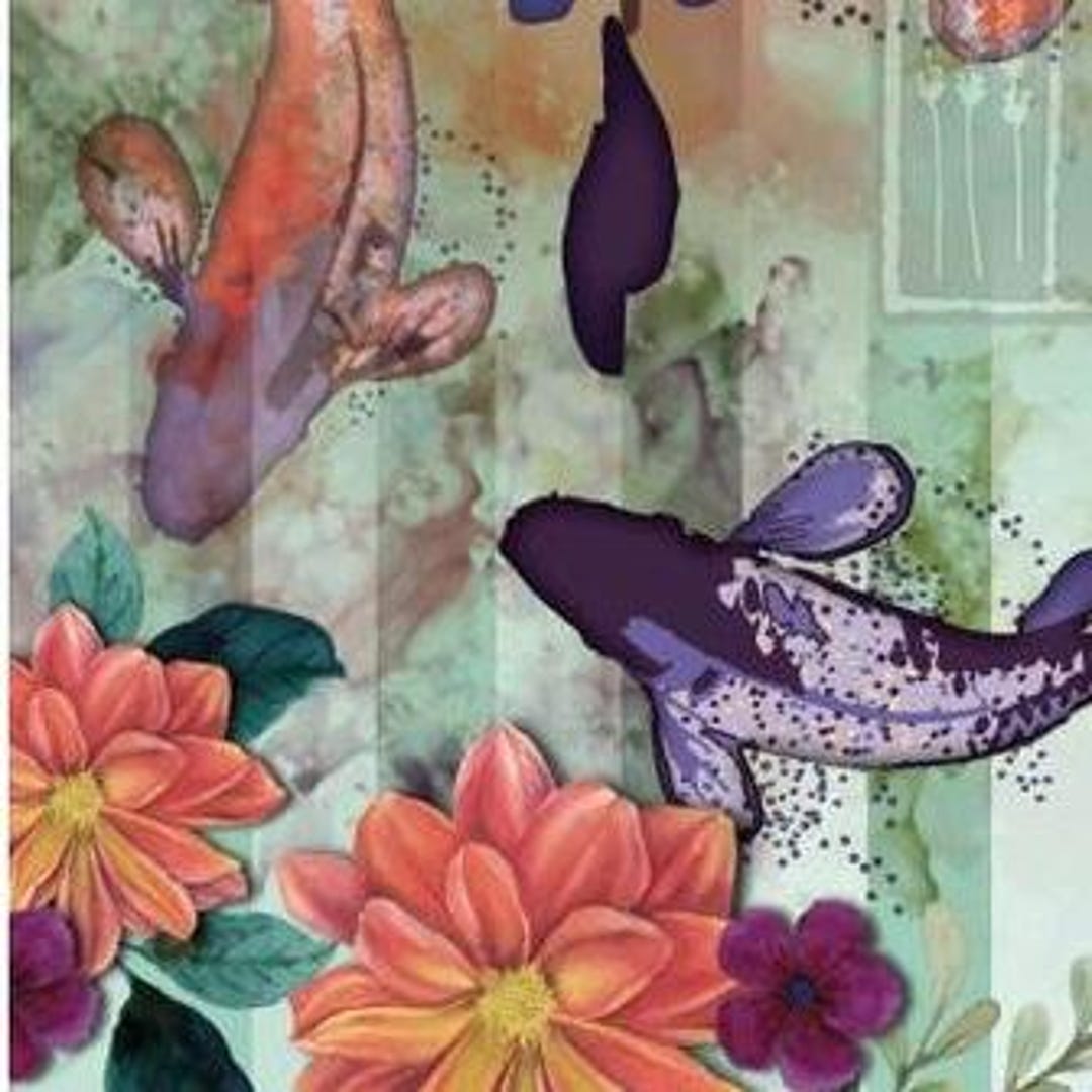 Koi Decoupage Paper, Redesign With Prima Siamese Splendor, Fish and ...