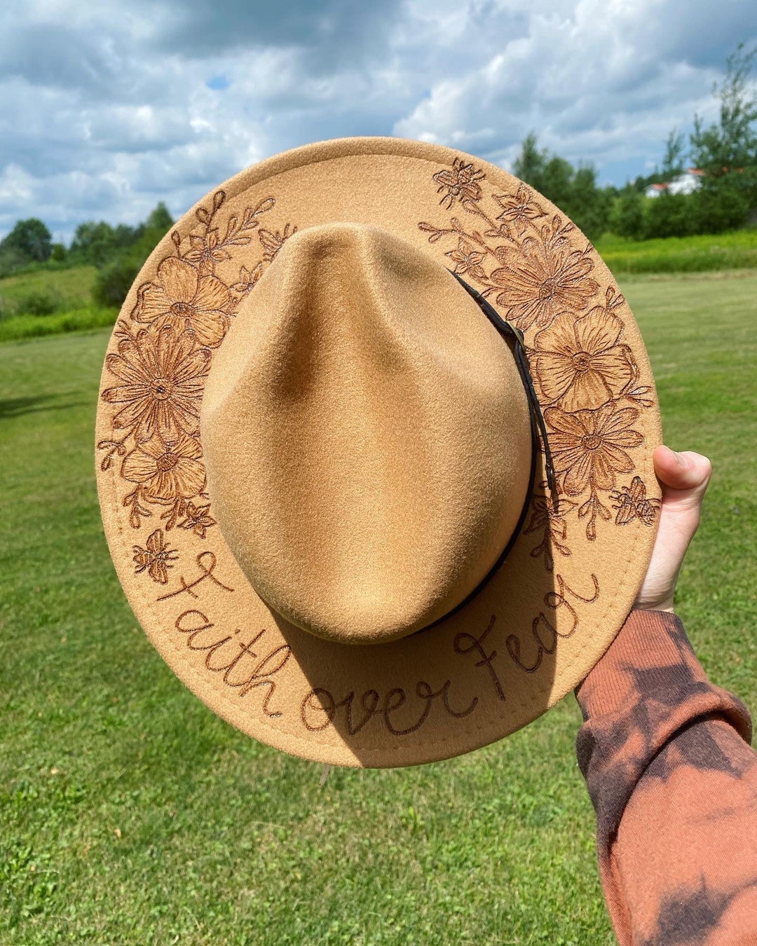 Multiple Flower Fedora Hat Hiking Travel Gift Wear Fall Season ...