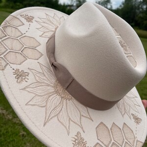 Bee Honey Comb Wide Brim Fedora Hat Flowers Mountain Wedding - Etsy