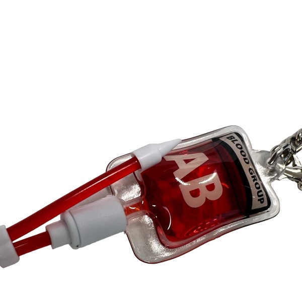 Blood Type Keyring - Etsy UK