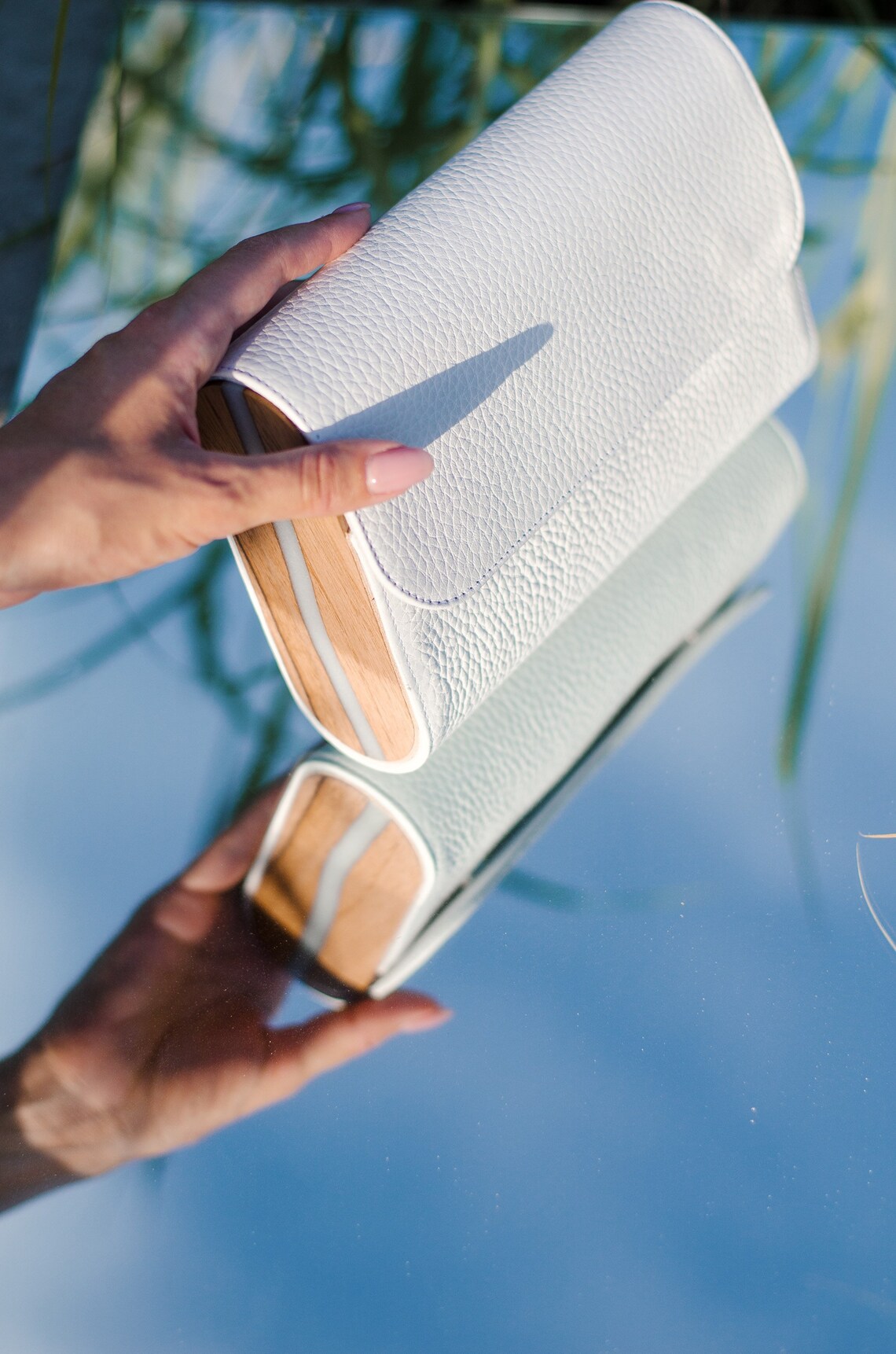 Leather bags epoxy resin handmade wooden bag womens | Etsy